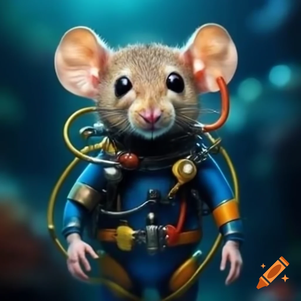 Anthropomorphic mouse pirate with hookah and bloodshot eyes on Craiyon