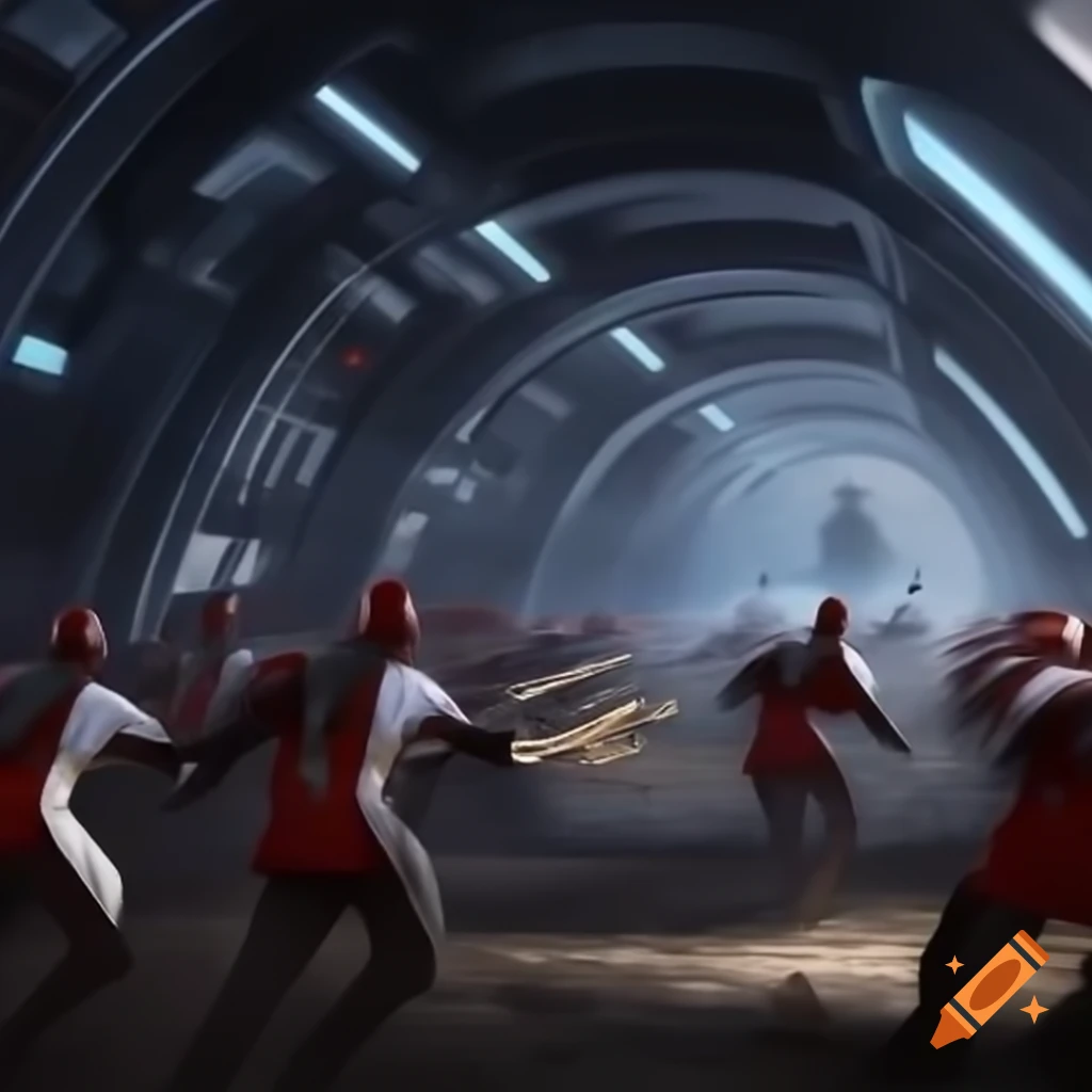 Gallifrey Timelords Chancellery Guards in battle with futuristic ...