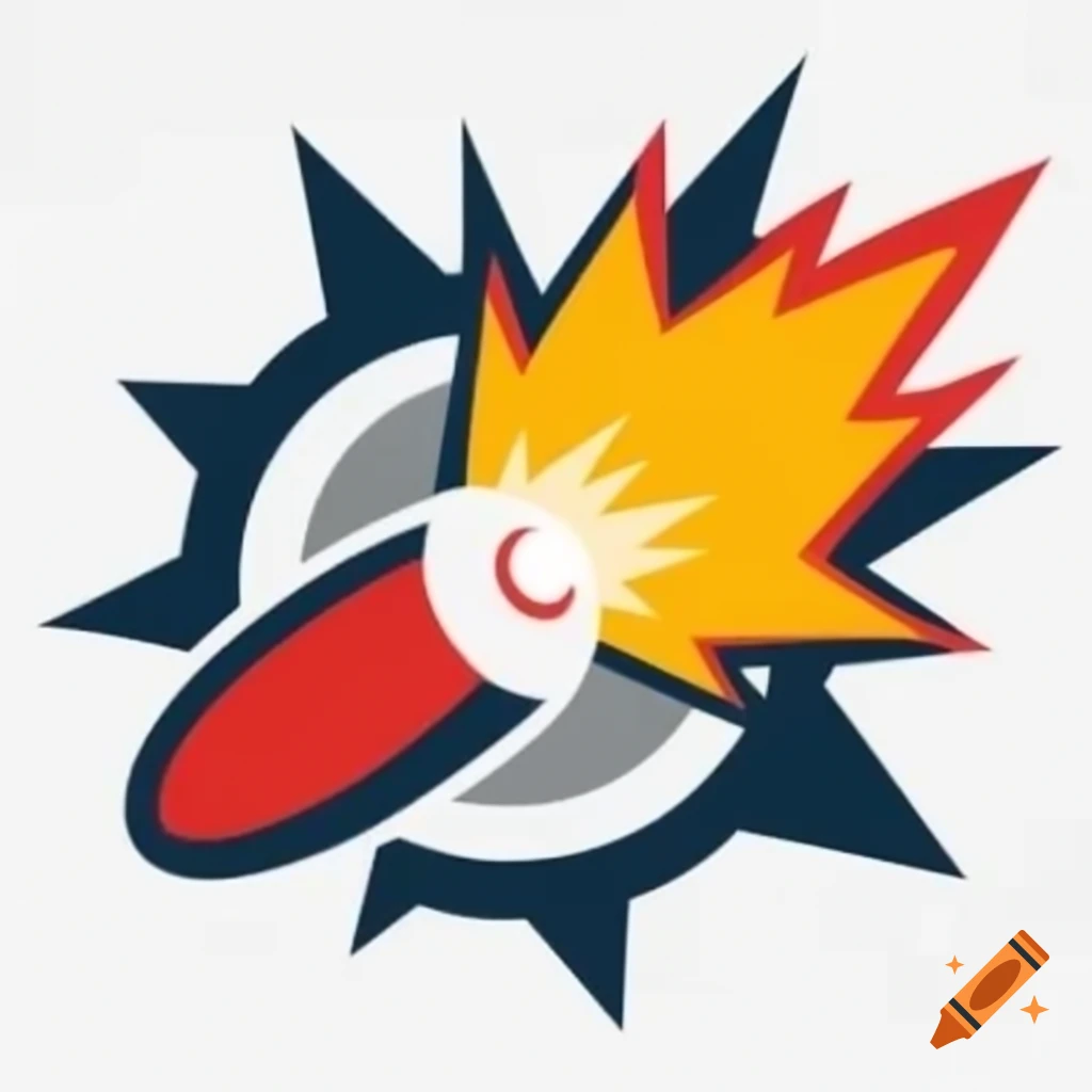 Logo featuring an explosive bomb design on Craiyon