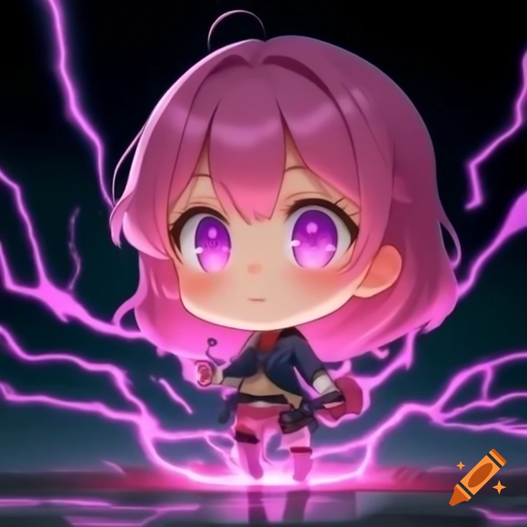 Chibi anime boy with ginger red hair, black shirt, and blue pants ...