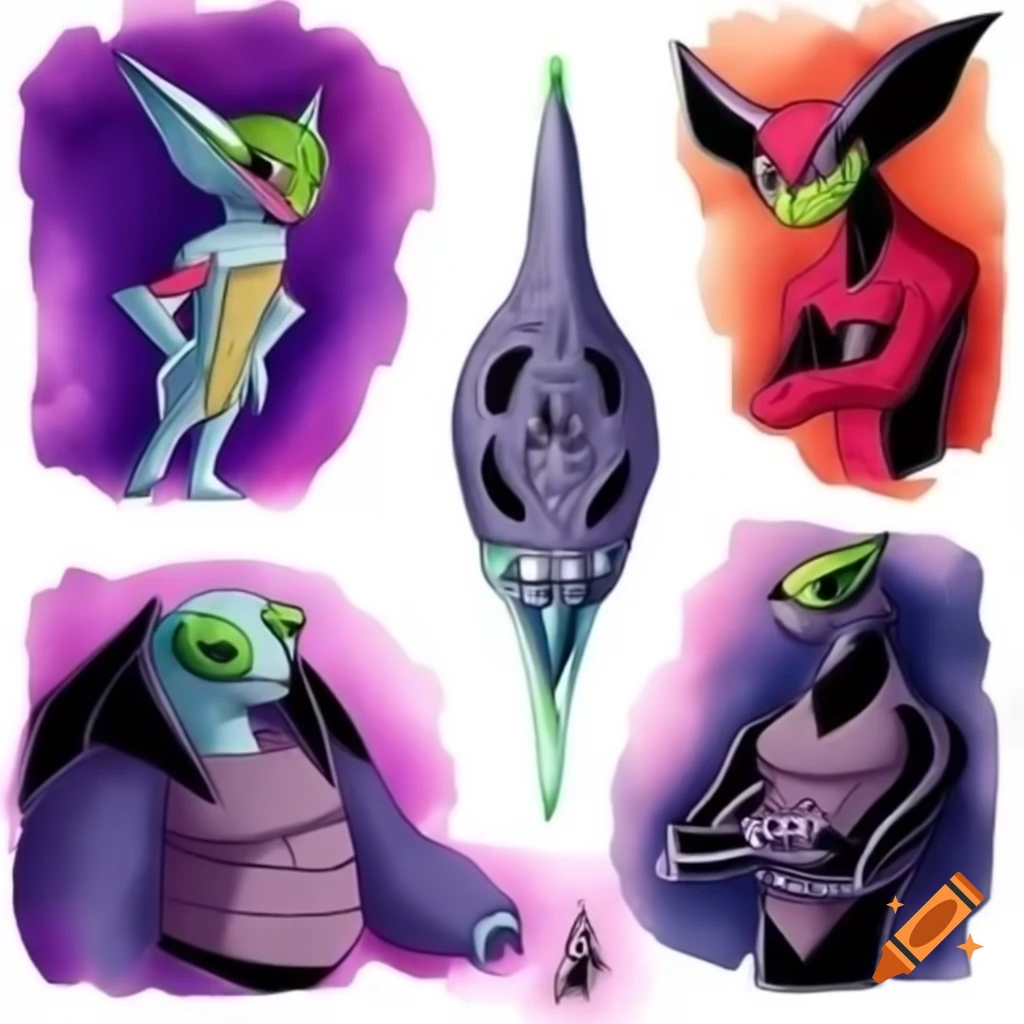 Colorful alien designs of warrior bat turtle inspired by Mike Mignola ...