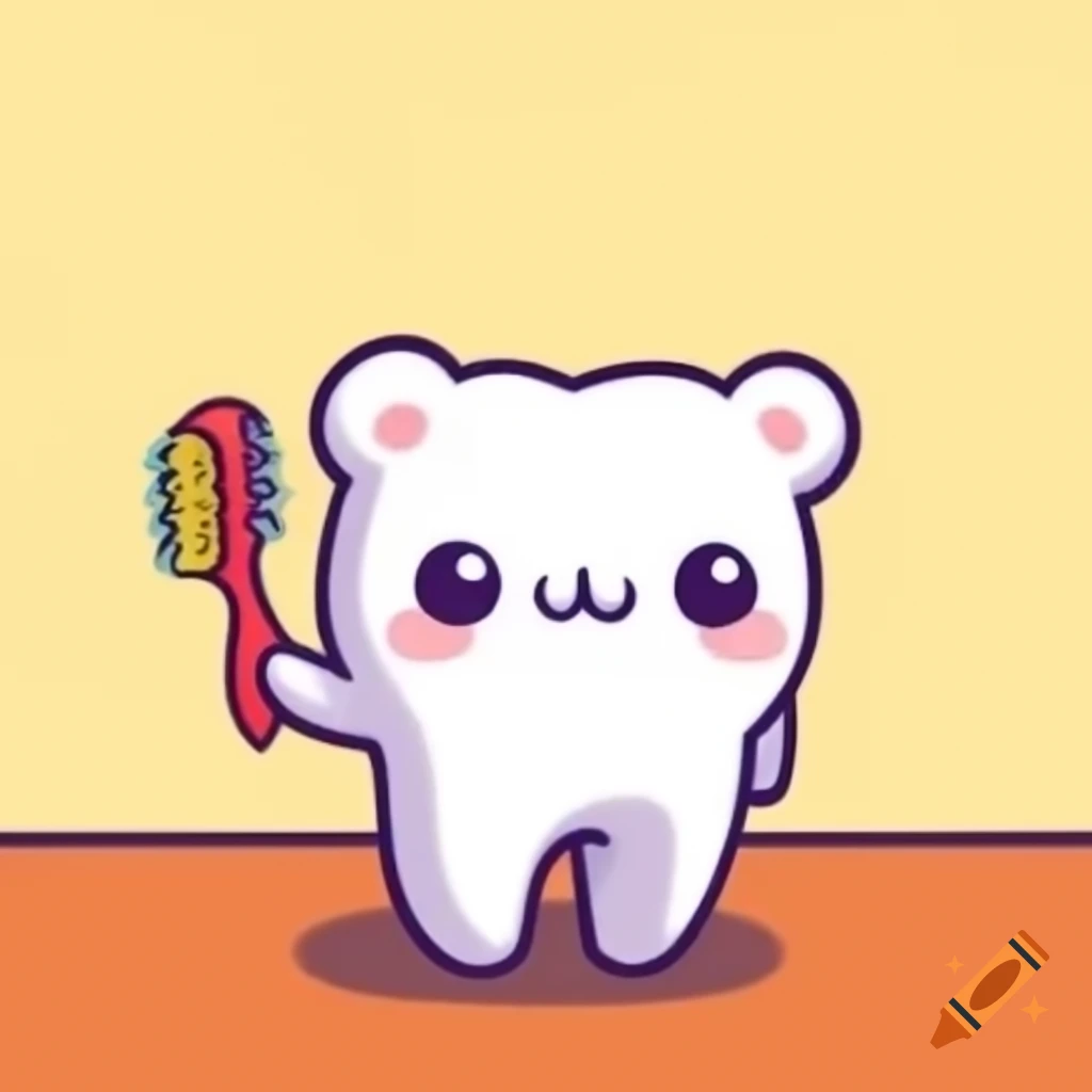 Cartoon Animal Brushing Teeth