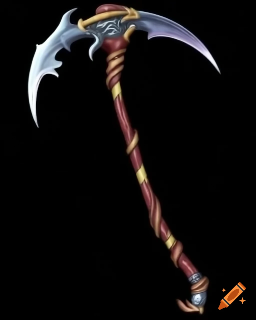 Moon sickle in medieval rpg style on Craiyon