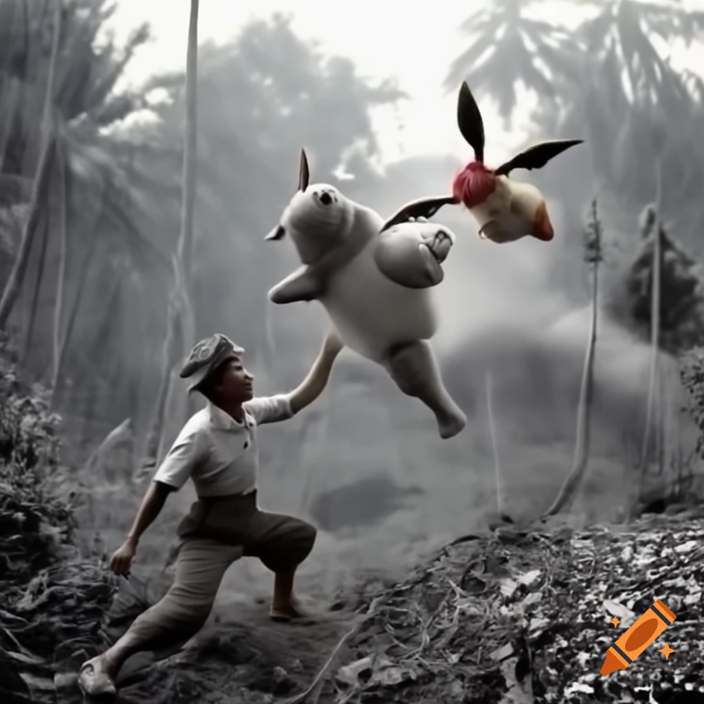 Robots in vietnam war jungle during 1960s on Craiyon