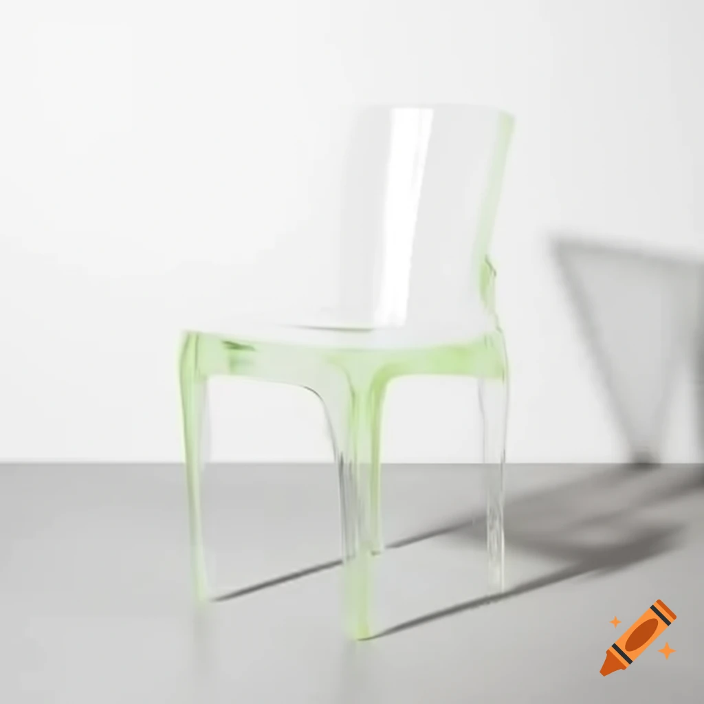 Architectural chair made of melted acrylic on white background on Craiyon