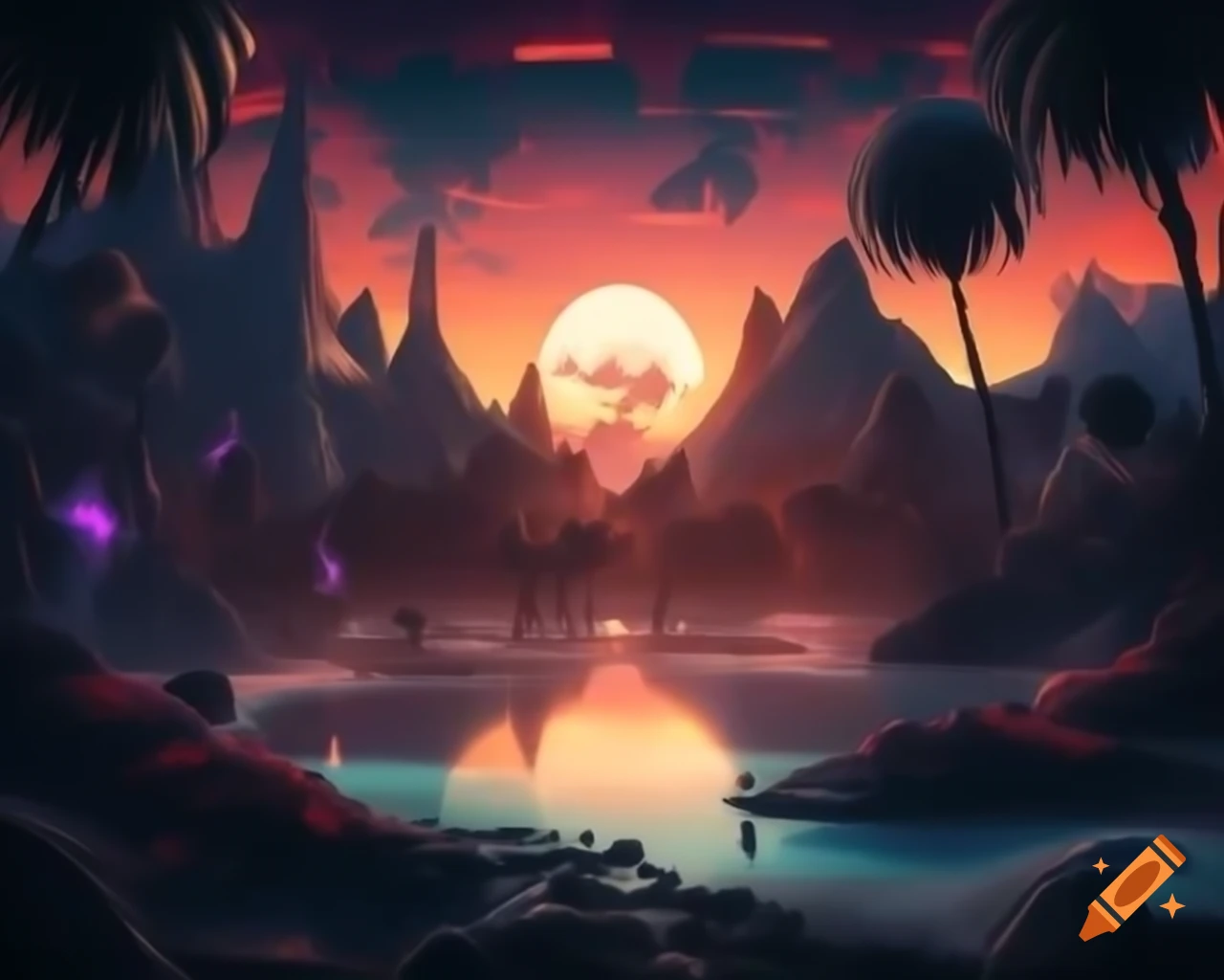 Surreal hyperrealistic world blending nature and technology with ...