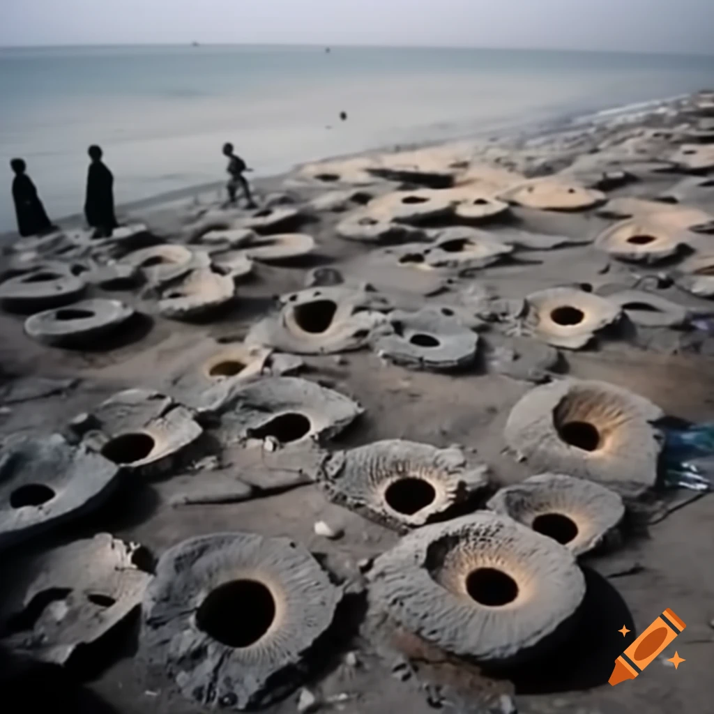 The port of aden in yemen resembling lahuh with distinctive holes on ...