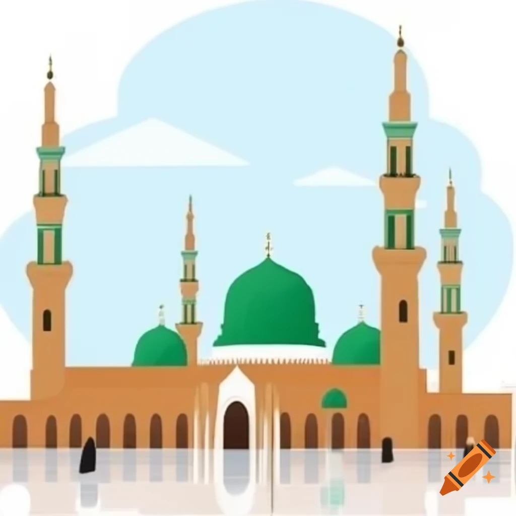 Illustration of Al-Masjid An-Nabawi in Medina, Saudi Arabia on Craiyon