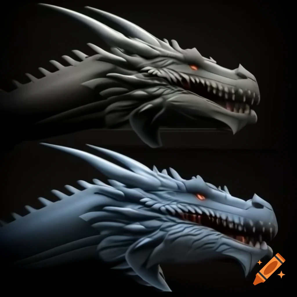 Detailed 3D models of Drogon, Rhaegal, and Viserion from Game of ...