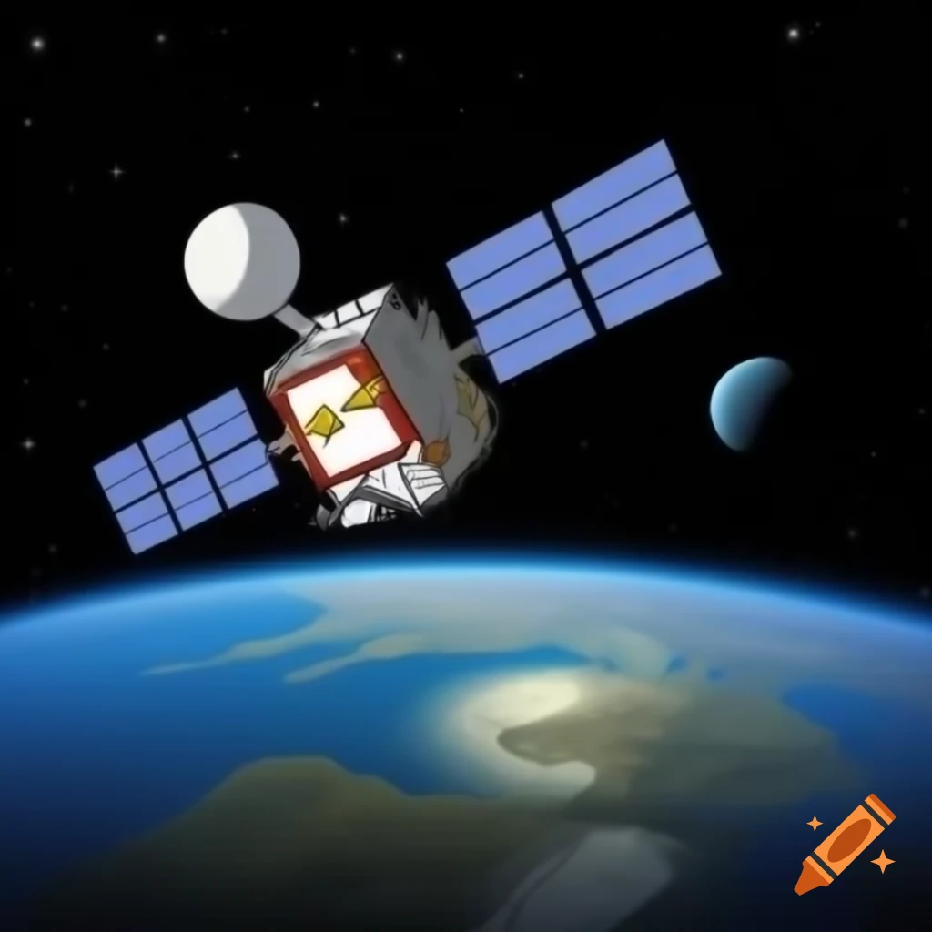 Space Satellite Cartoon
