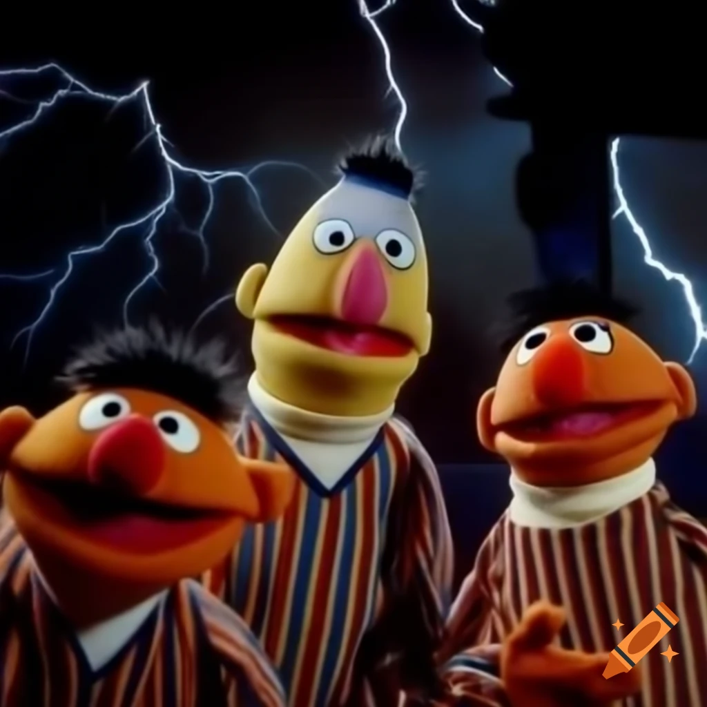 Elmo screaming against a colorful sunrise sky, digital art. on Craiyon