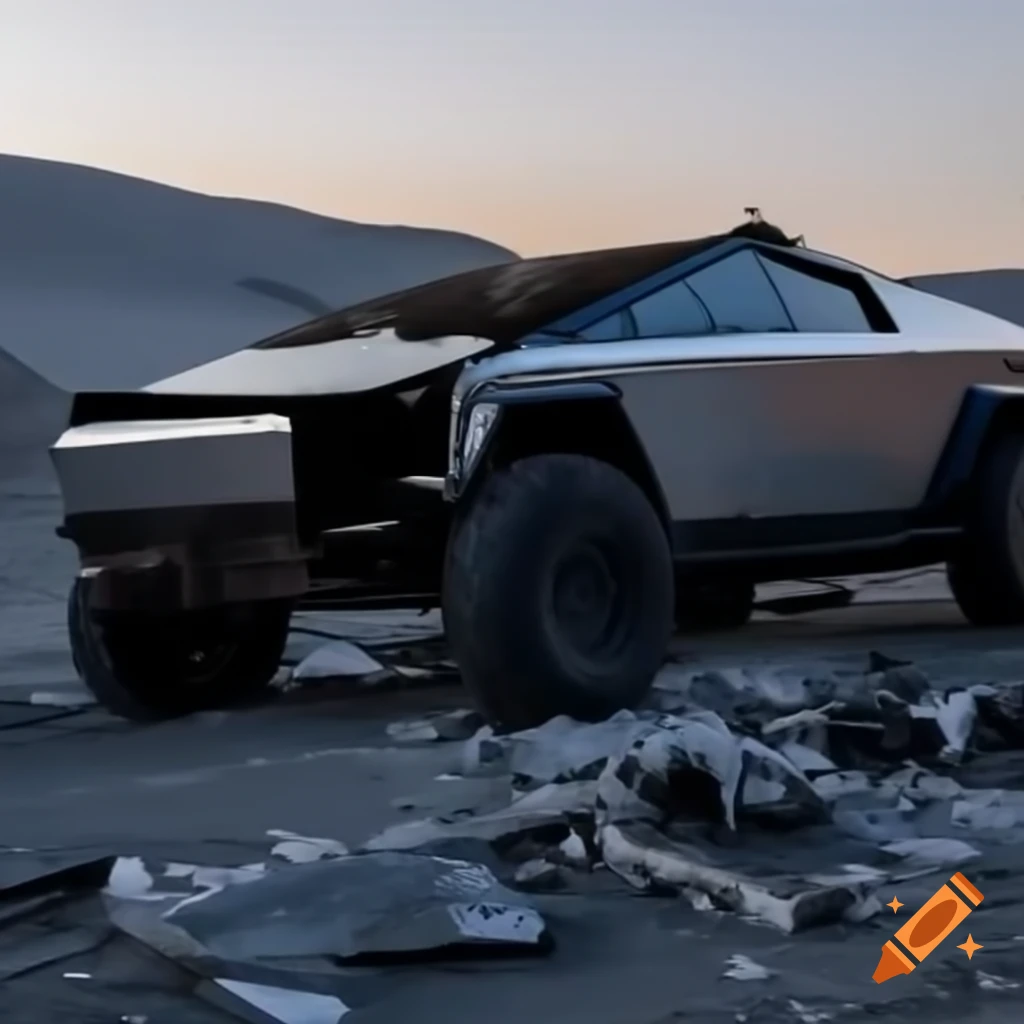 Ventriloquist dummy resembling an oligarch next to a burning rusty ...