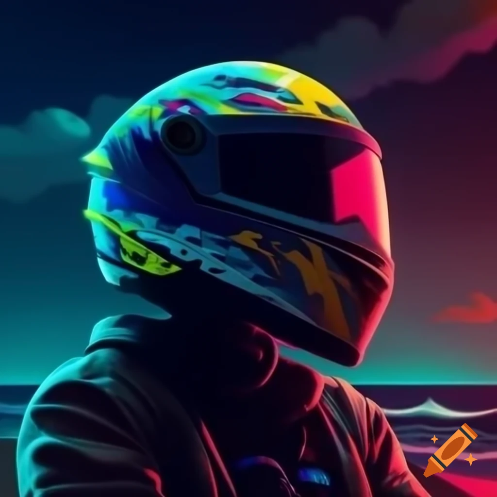 Yellow racing helmet with 'Pit Confirmed F1' on the visor on Craiyon