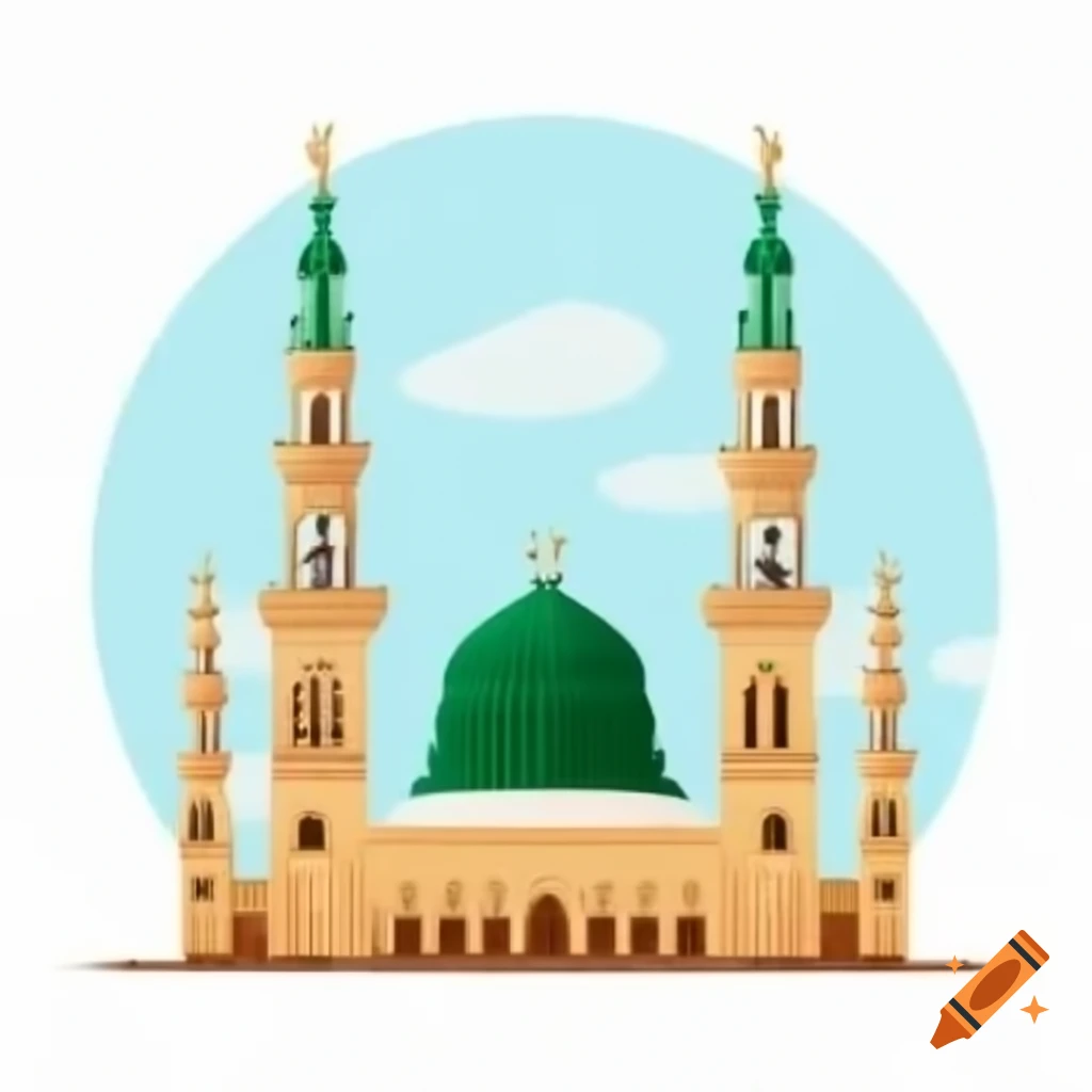 Illustration of Al-Masjid An-Nabawi in Medina, Saudi Arabia on Craiyon