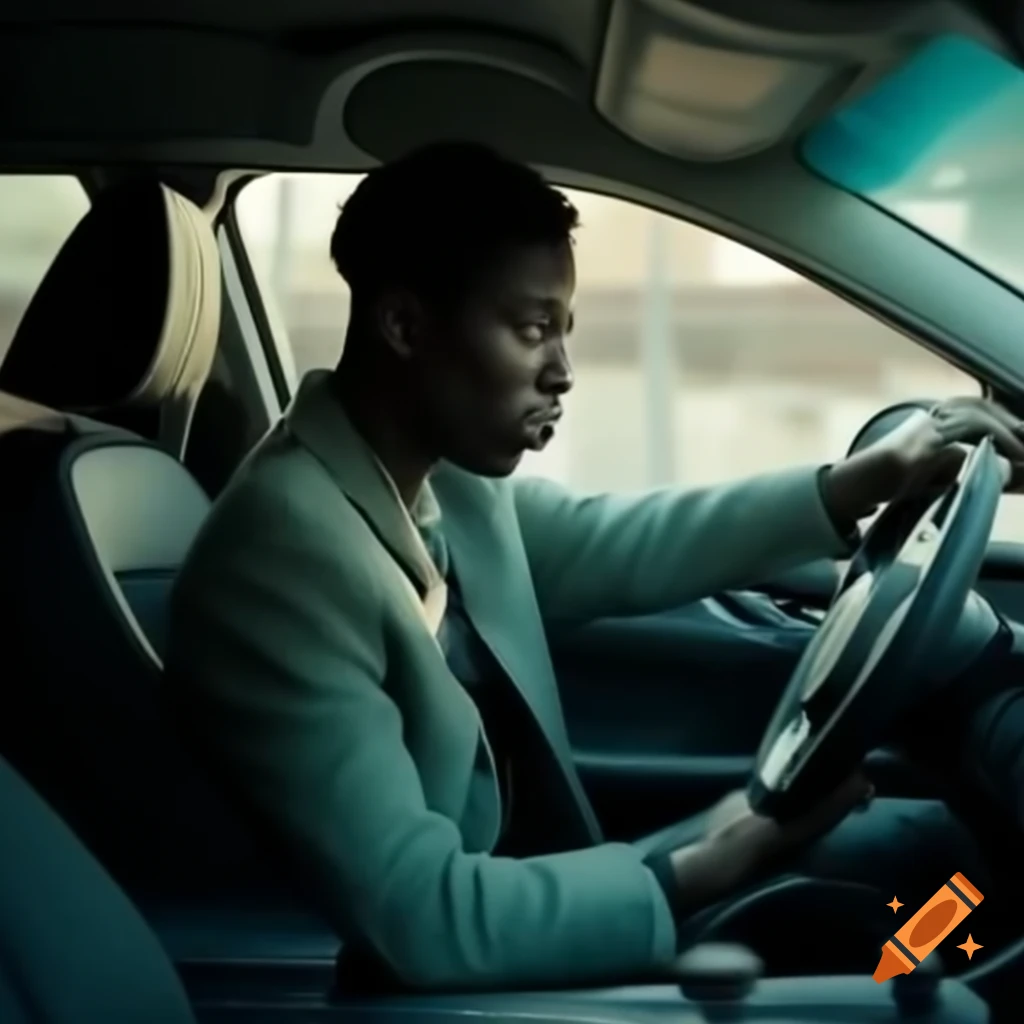 Man driving a car on Craiyon