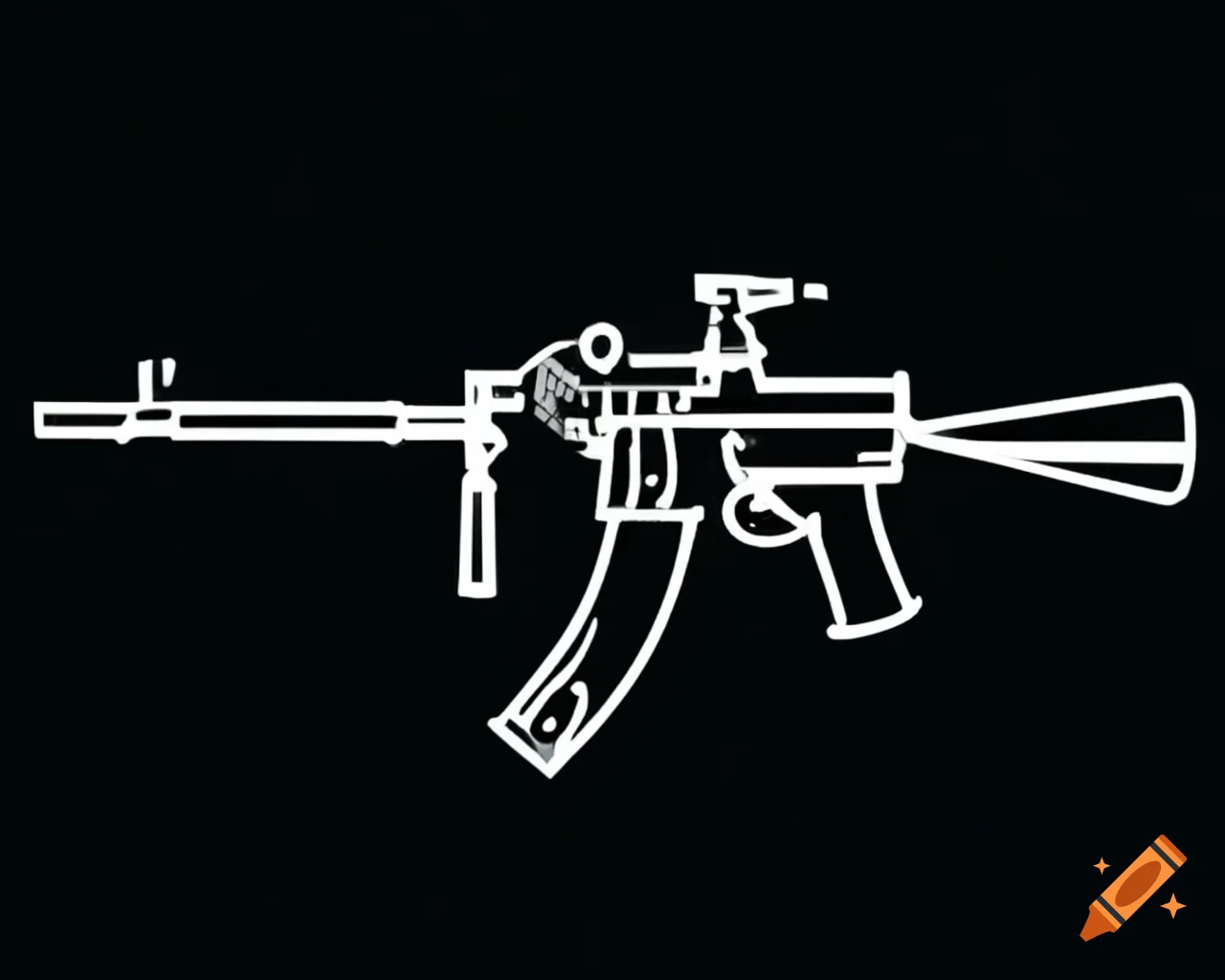 Airbrush stencil of German Wehrmacht Machinegun 42 on Craiyon