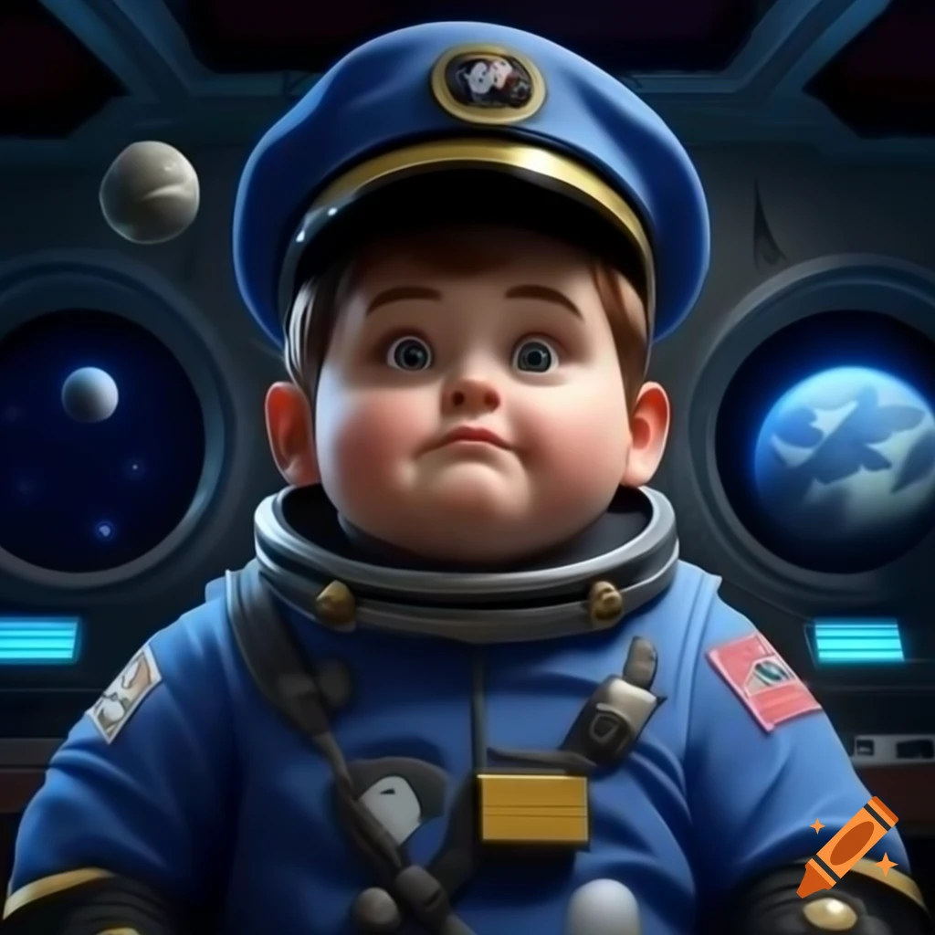 Anime boy in space captain outfit with cap, half-body portrait on Craiyon