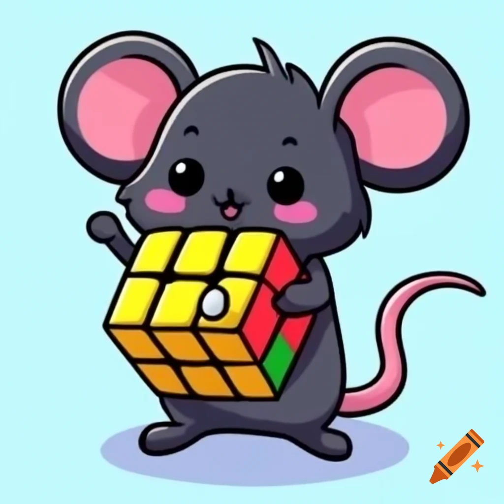 Mouse hitting goldfish bowl with baseball bat in child-like drawing ...