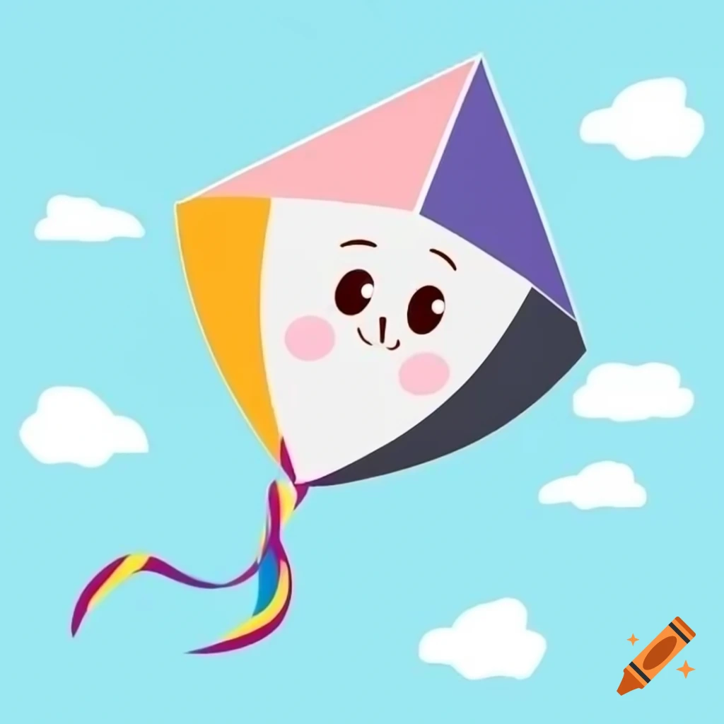 Cute kite character design in pixar style on Craiyon