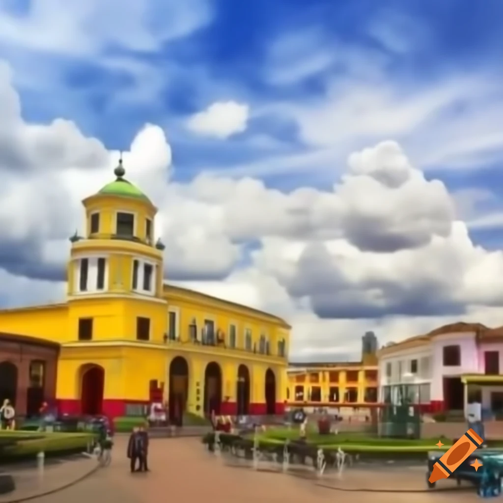 Colombian landmarks illustrated in mary blair art style on Craiyon