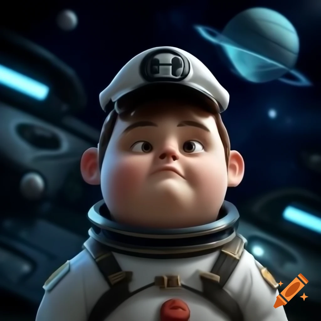 Half-body portrait of anime boy in space-themed captain outfit on Craiyon