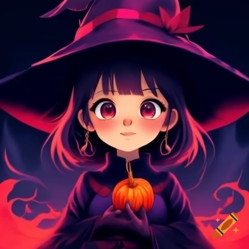 Anime witch girl character on Craiyon