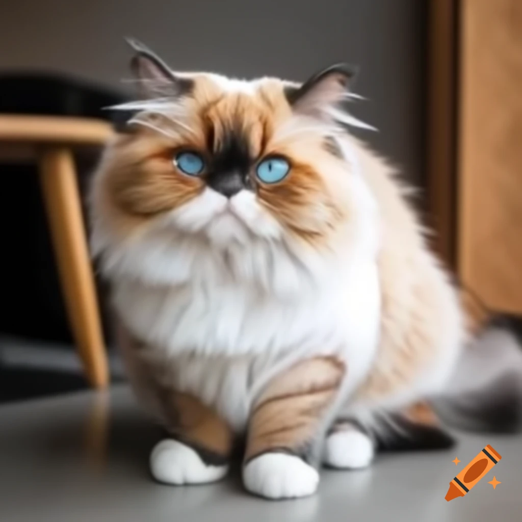 Fluffy whiskered cat portrait on Craiyon