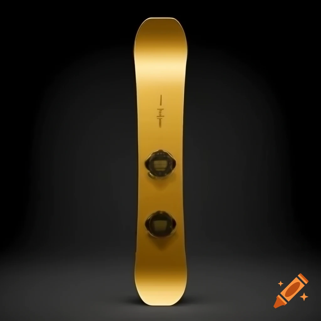 Golden snowboard with hexagon designs and gradient effect on Craiyon