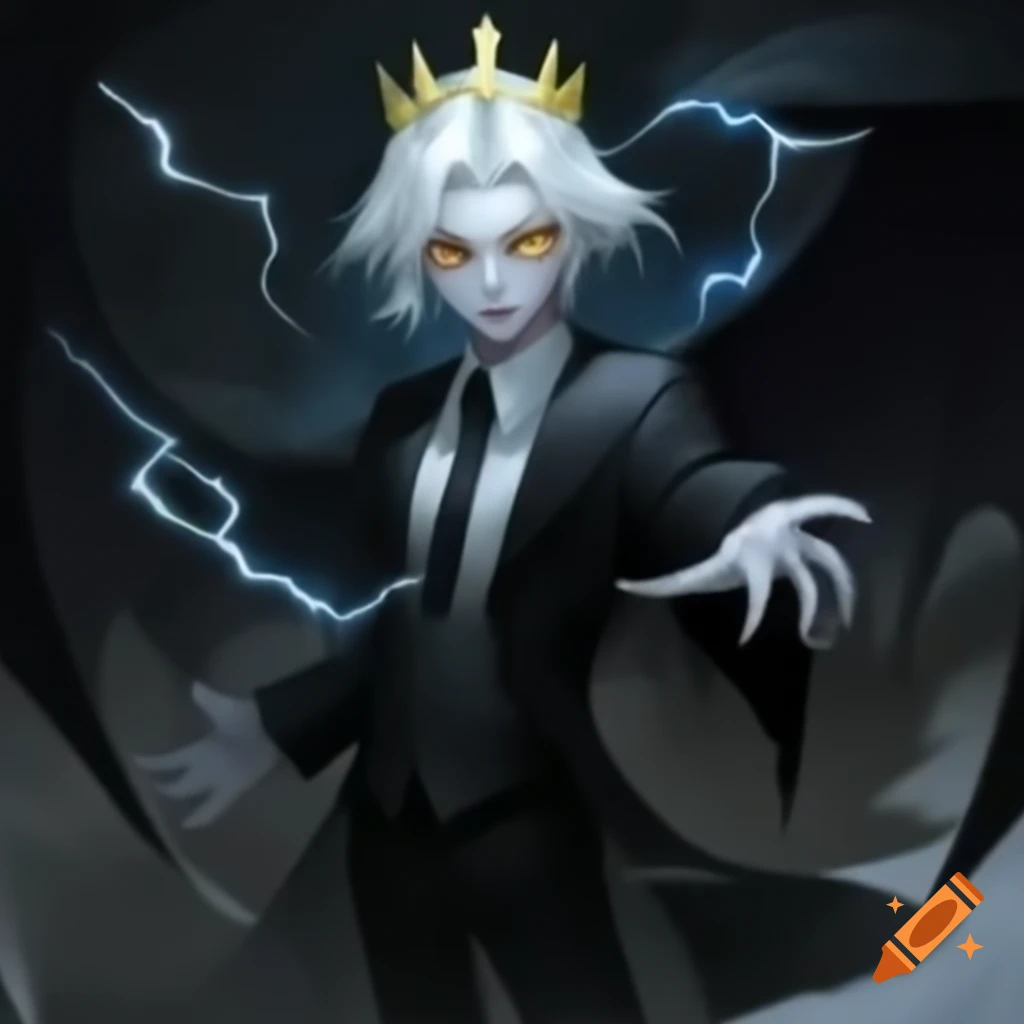 Vampire prince with long white hair, yellow eyes, and a sword in a ...