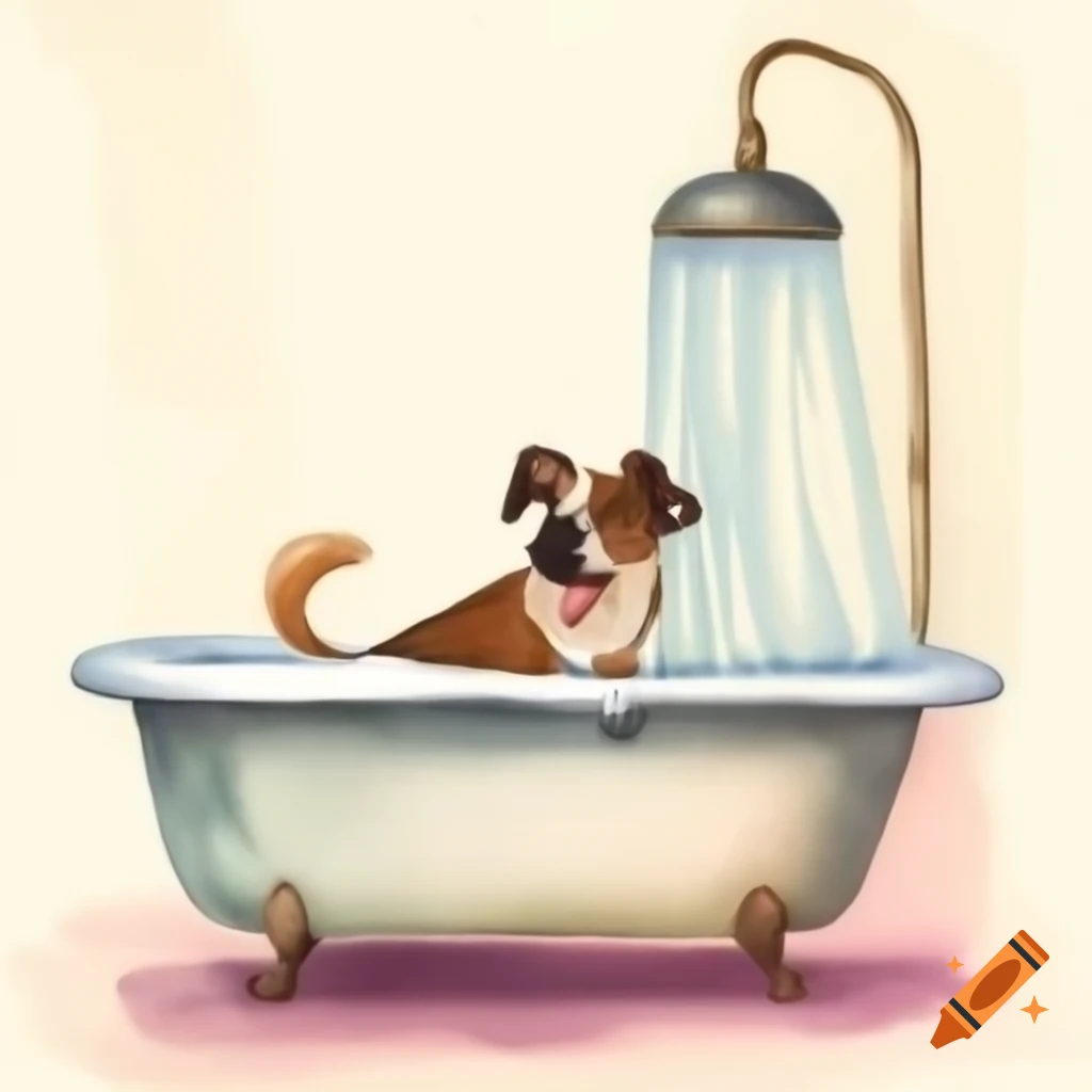 Dog Bath Cartoon