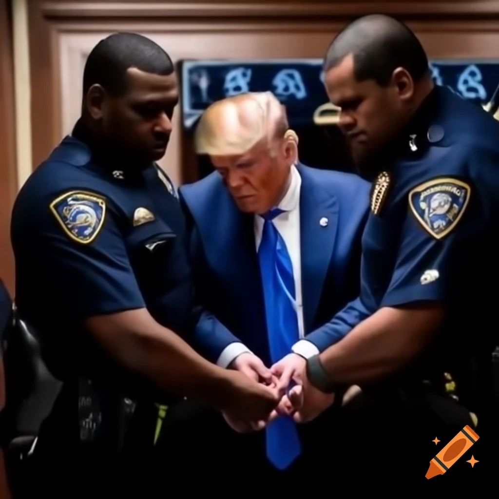 Donald trump being arrested by federal police officers on Craiyon