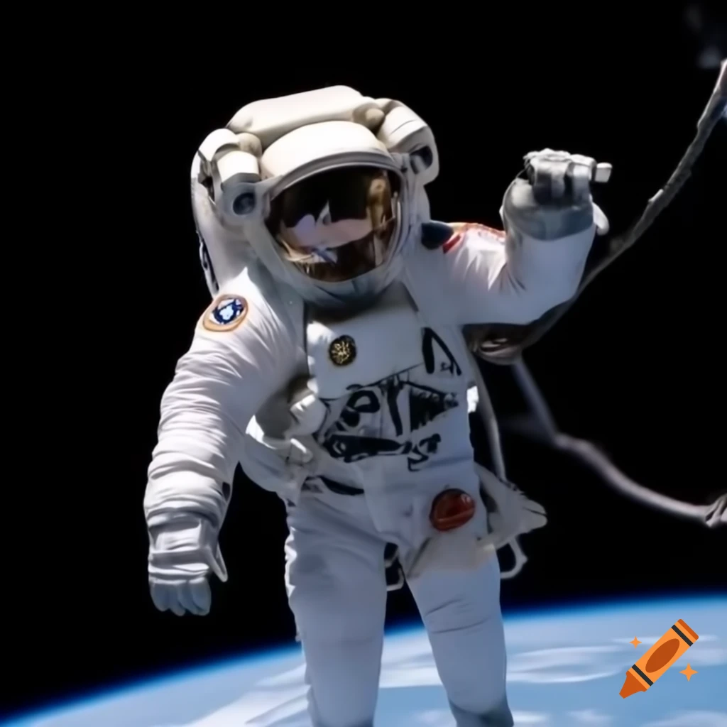 Astronaut reaching towards earth on the moon on Craiyon