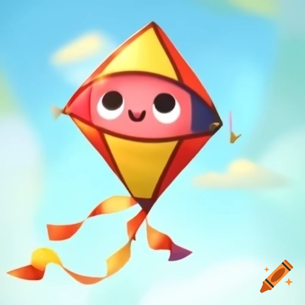 Cute kite character design in Pixar style on Craiyon
