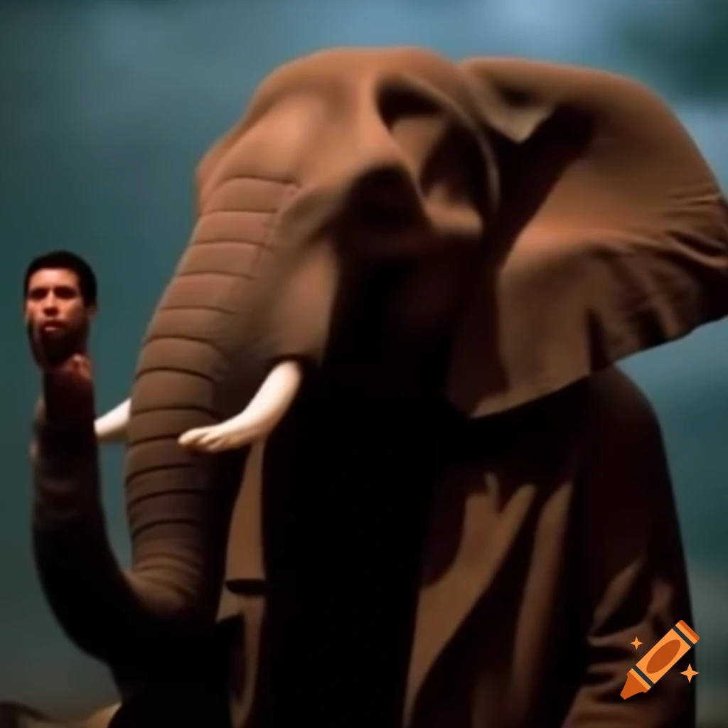 Adam Sandler portraying the Elephant Man on Craiyon