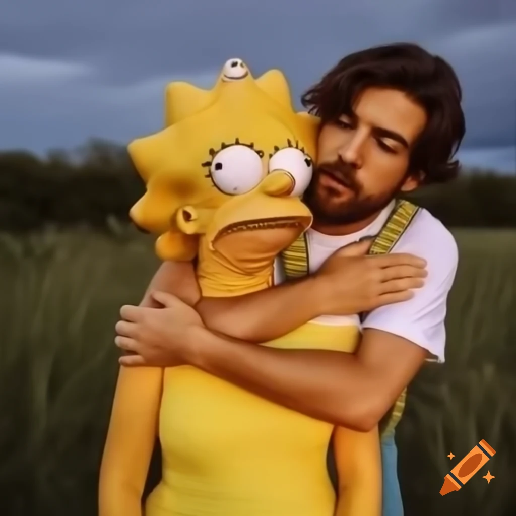 Lisa Simpson Cradling A Young Man Offering Comfort And Guidance On Craiyon