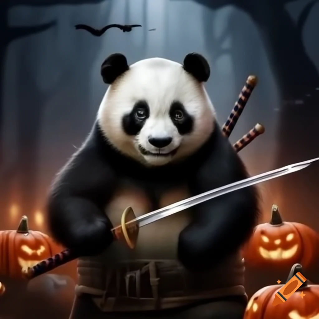 Panda aiming gun at yellow duck in a soccer game scene on Craiyon