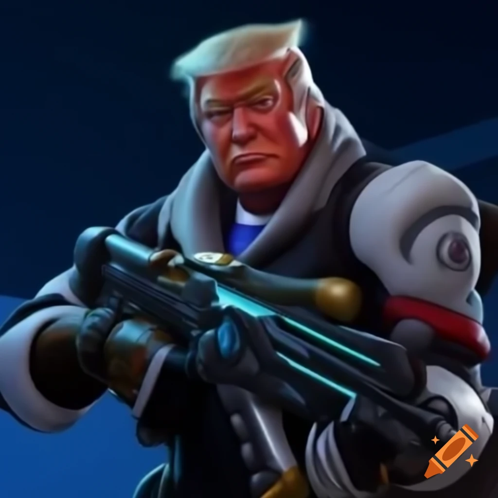 Donald Trump as a character in Overwatch 2 video game on Craiyon
