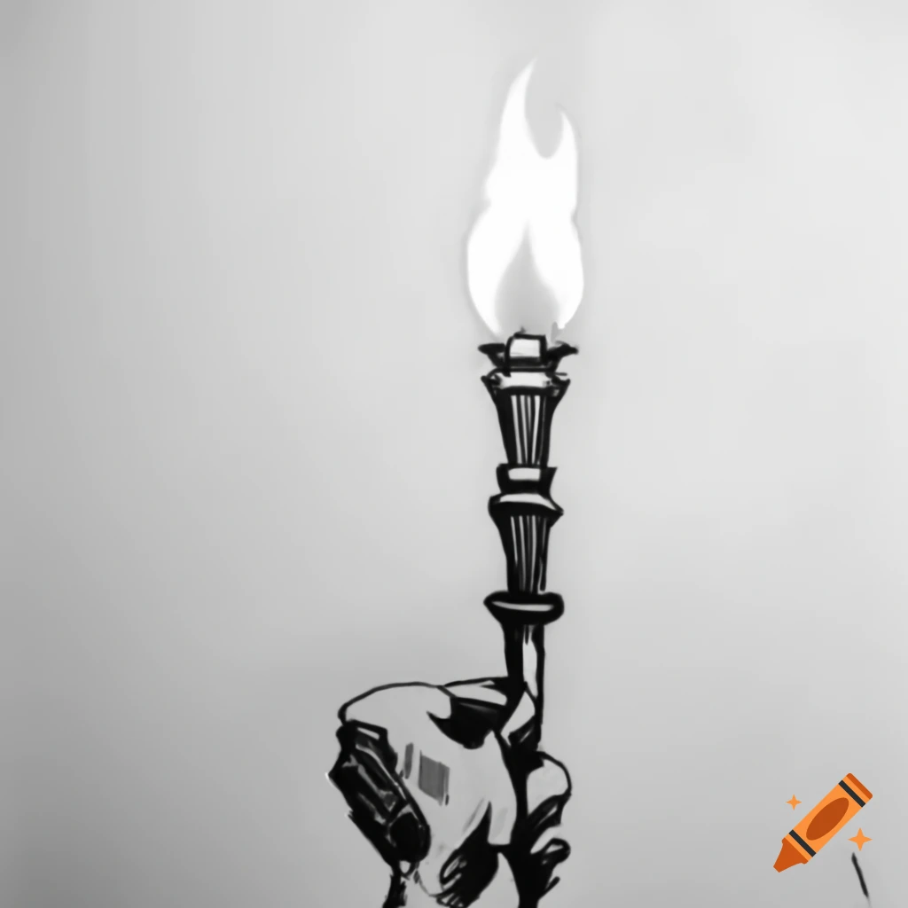 Sketch of a mystic torch symbol on Craiyon