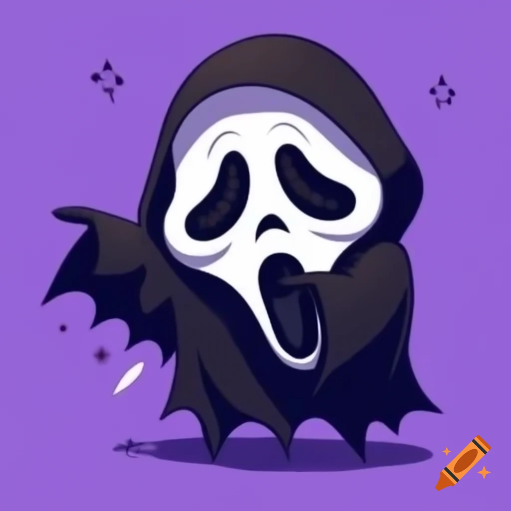 Cute cartoon version of Ghostface character on Craiyon