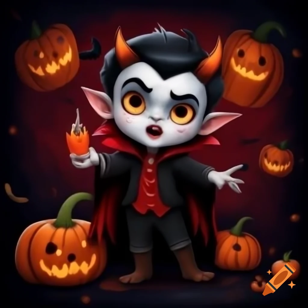 Humorous vampire character for Halloween theme on Craiyon