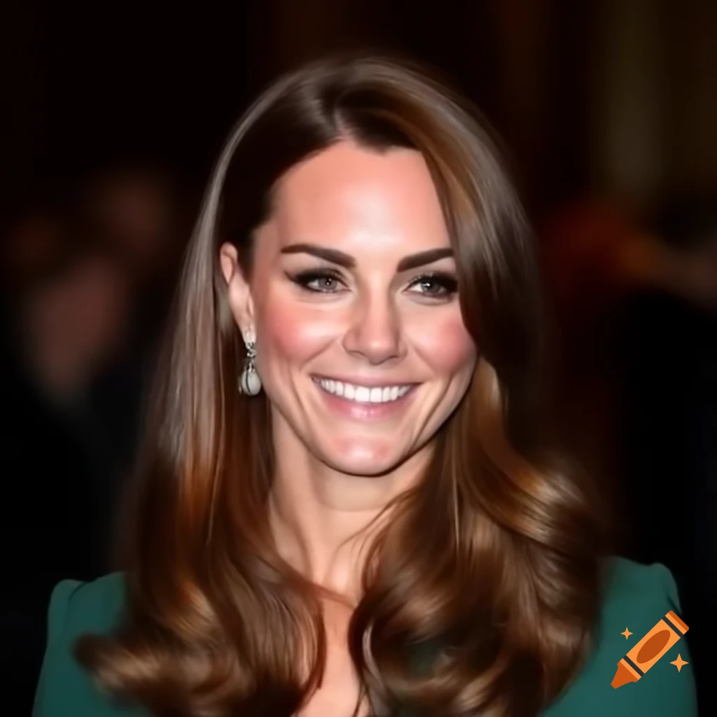 Catherine Middleton with a trendy boyish pixie haircut on Craiyon