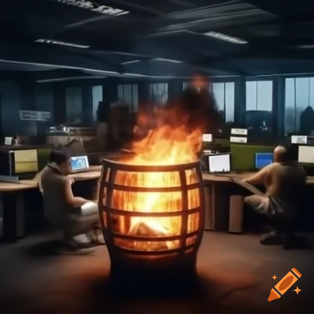 Two people in front of burning houses at night on Craiyon