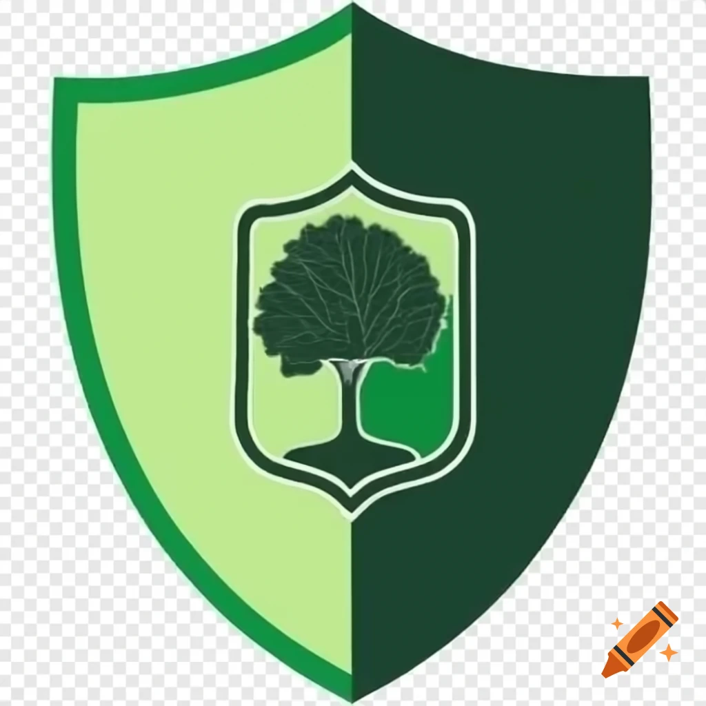 Yin yang symbol integrated with tree logo featuring green leaves on Craiyon