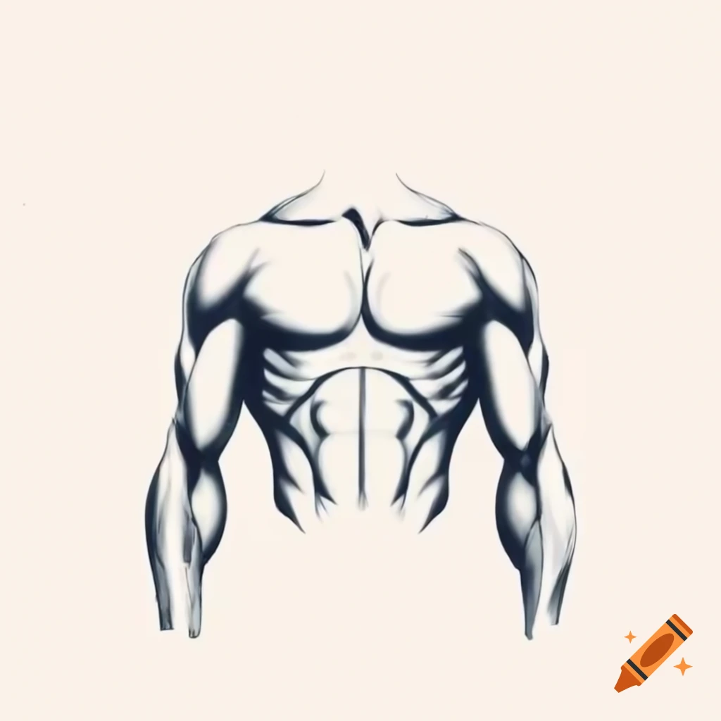 Sketch of superhuman shoulders and arms without face or torso on Craiyon