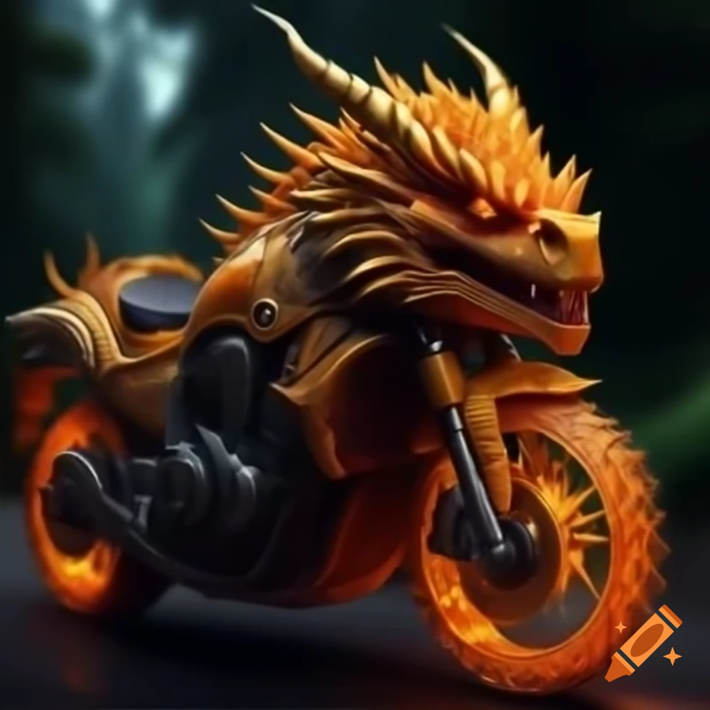 Dragon on a motorcycle on Craiyon