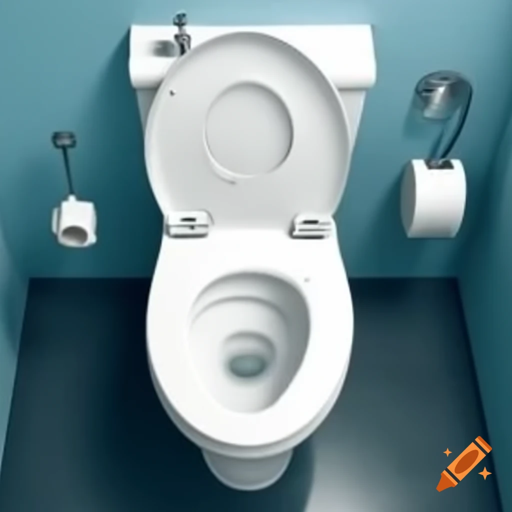 Toilet in a simple modern bathroom on Craiyon