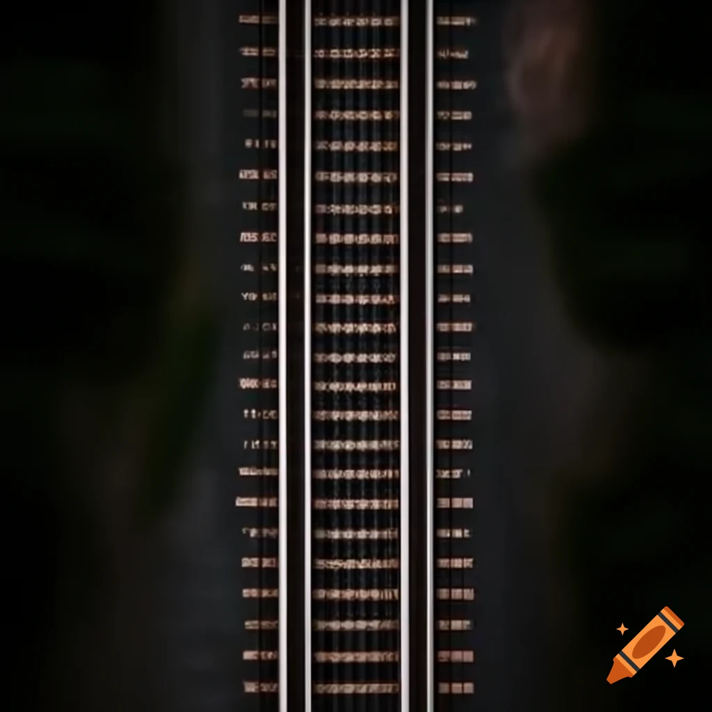 High-resolution top view of train rail texture on Craiyon