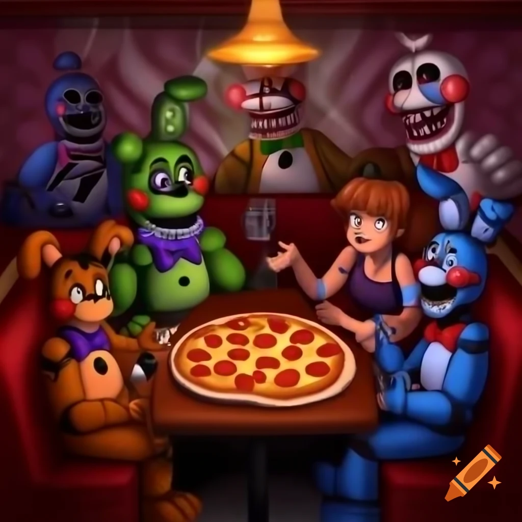 CCTV footage of Freddy Fazbear breaking into campsite on Craiyon