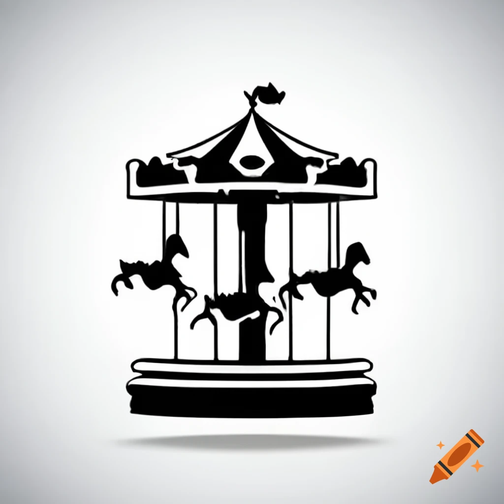 Silhouette of a merry-go-round on Craiyon