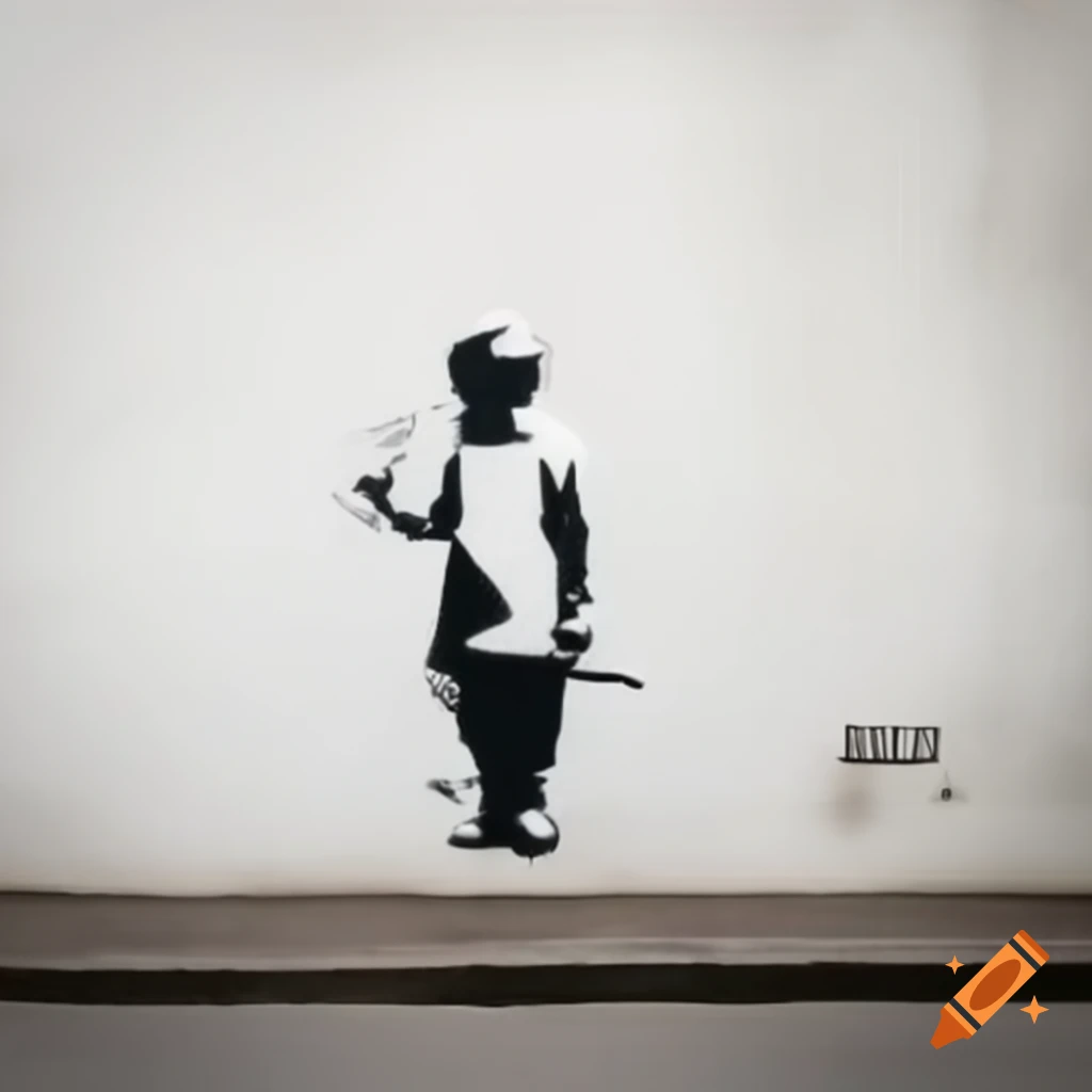 Street art by banksy featuring social commentary and striking visuals on Craiyon